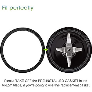 2 Cross Blades with 4 Rubber Gaskets QT Replacement Parts Compatible with 250w Magic Bullet Blender, Juicer and Mixer(Model MB1001)