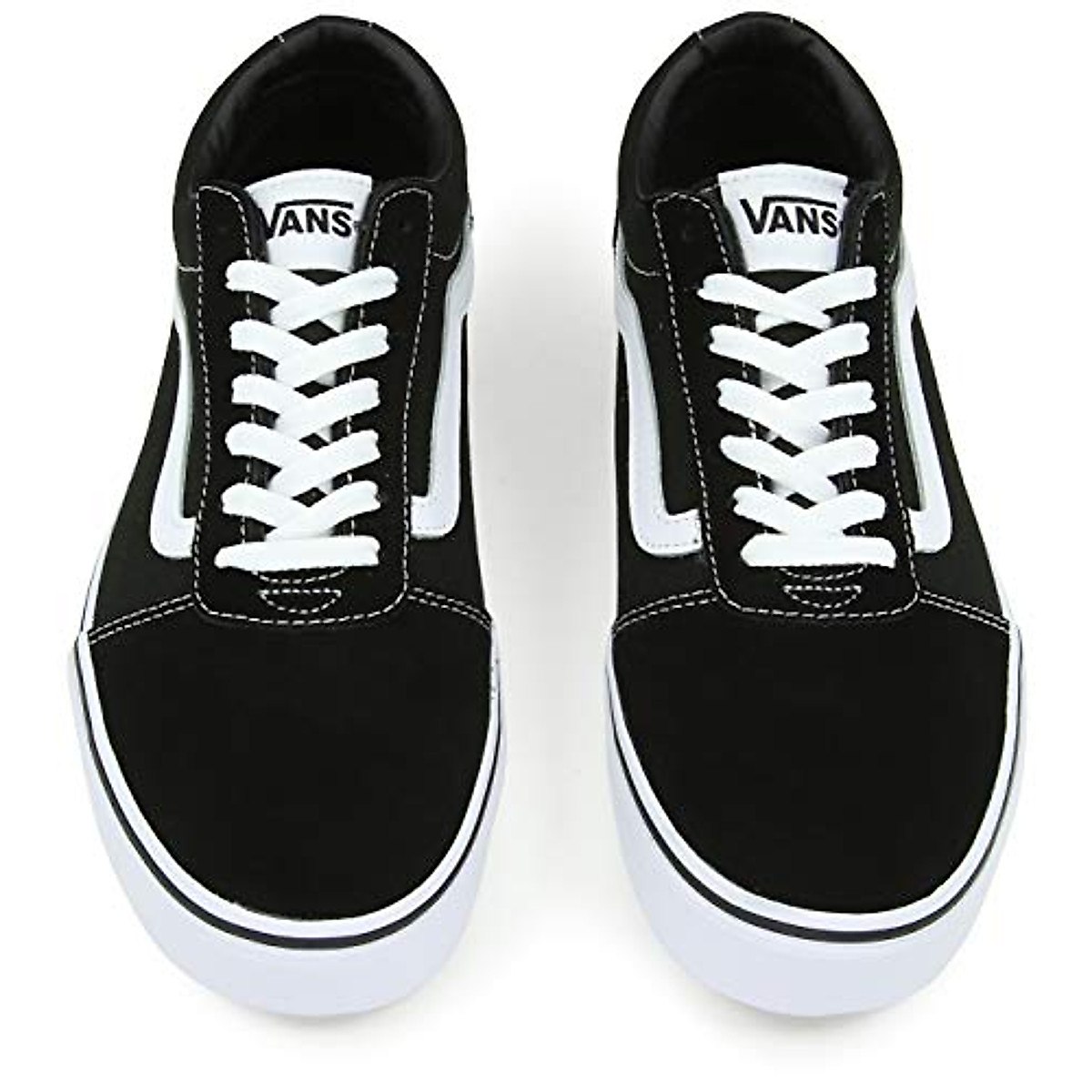 Vans Men's Ward Sneaker, Black Suede Canvas Black White C24, 14