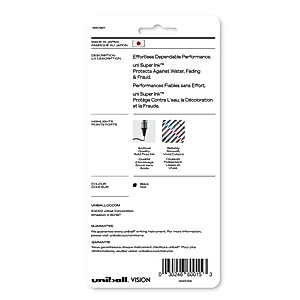 uniball Vision Rollerball Pens with 0.7mm Fine Point, Black, 4 Count