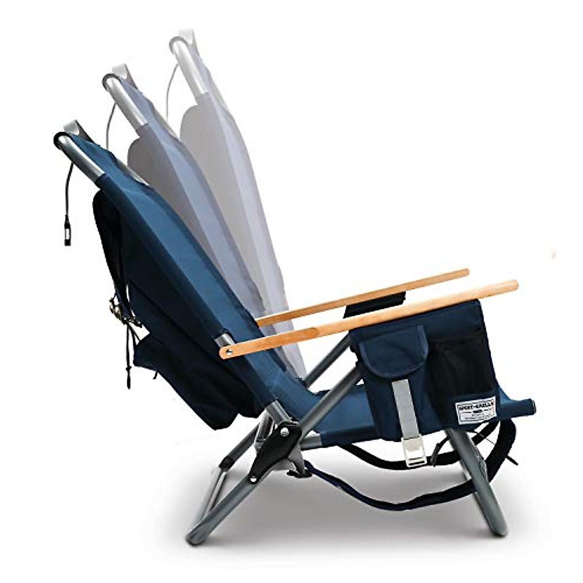 Sport-Brella SunSoul Folding Light-Weight Backpack Beach Chair,Cup Holders|Arm Rest|Foldable, Aluminum, Navy