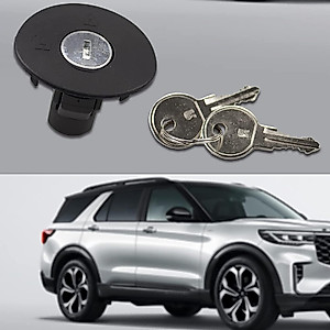 GKmow Pack-1 Locking Fuel Tank Gas Cap, Lock Filler Plug for Edge Escape Expedition Explorer F150 Fiesta Flex Focus Fusion Taurus # 8U5Z-9C268-B (Black)