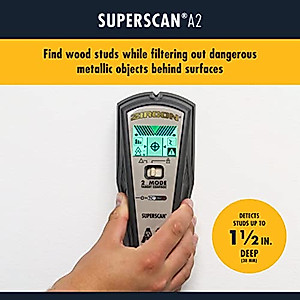 Zircon SuperScan A2 Advanced Stud Finder with 2 Mode Target Control, StudScan and DeepScan Mode