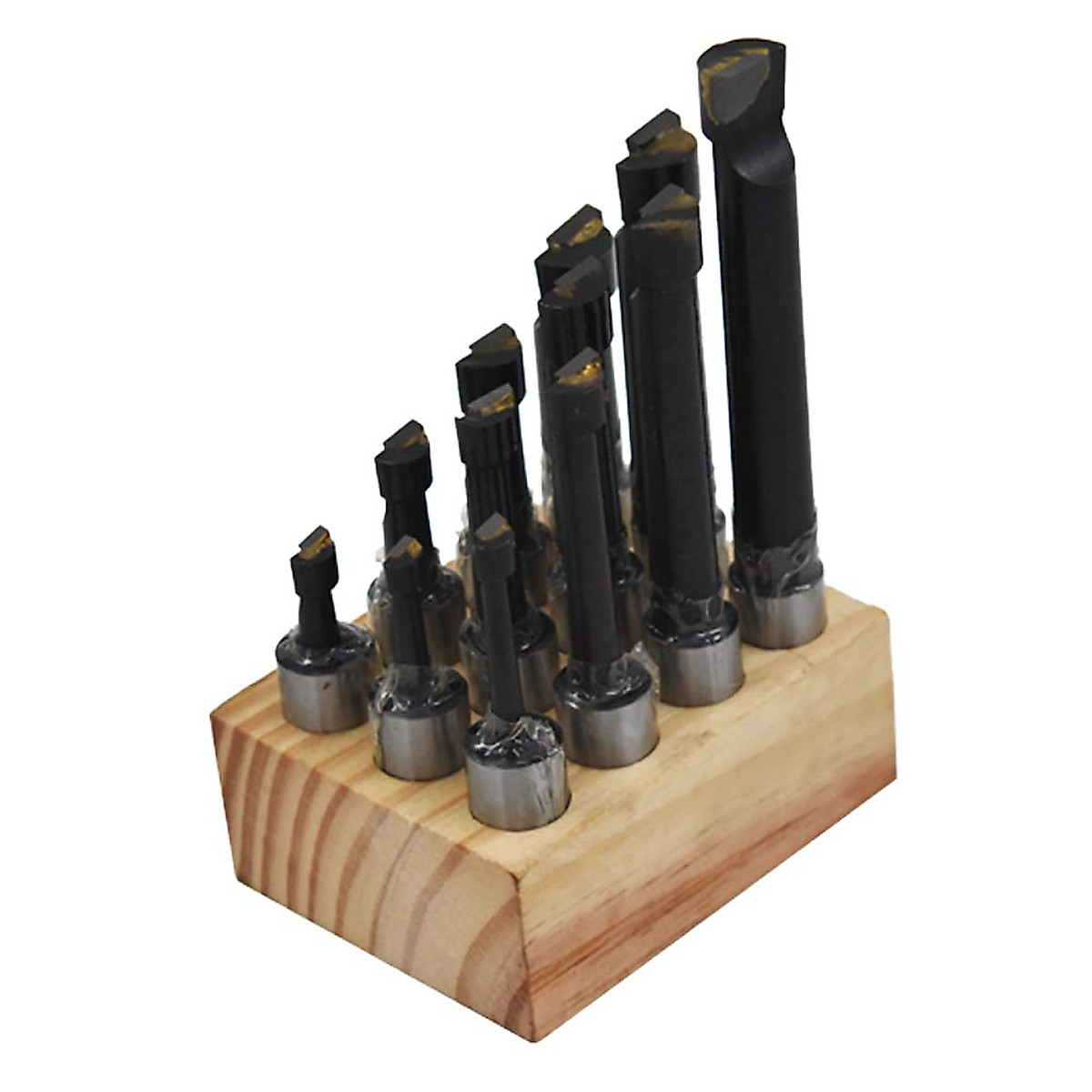 findmall 5/8" Boring Bar Set 12 Pcs Carbide Tipped Bars 5/8" Shank Lathe Tool Milling Tools Kit with Base