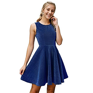 Ever-Pretty Women's Open Back Sleeveless Knee-Length Cocktail Dresses Sapphire Blue US12