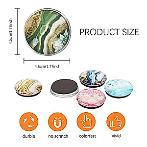 Skycase 10 Pack Refrigerator Magnets,Strong Magnetic Glass Fridge Sticker,Round Fridge Magnets Decoration for Home,Office,School,1.2 inch-Marble Crystal