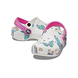 Crocs Classic Seasonal Clogs, Butterfuly Print, 11 US Unisex Little Kid
