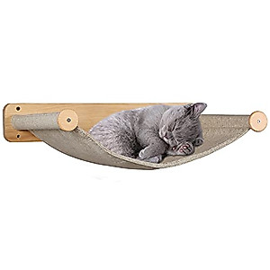 Purife Cat Hammocks Wall Mounted for Indoor Cats -Large Cat Shelves and Perches for Wall, Wall Beds & Furniture for Kitty or Cats, Sturdy Soft Hammock Beds for Climbing, Playing, Sleeping, Lounging