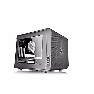 Thermaltake Core V21 SPCC Micro ATX, Mini ITX Cube Gaming Computer Case Chassis, Small Form Factor Builds, 200mm Front Fan Pre-installed, CA-1D5-00S1WN-00 Black