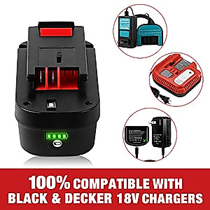 【Lithium-ion】 DSANKE HPB18 18V 5.0Ah Lithium-ion Battery Replacement for Black and Decker 18Volt Battery for 244760-00 HPB18 Battery A1718 A18 A18E HPB18-OPE Firestorm FS180BX FS18BX FS18FL FSB18