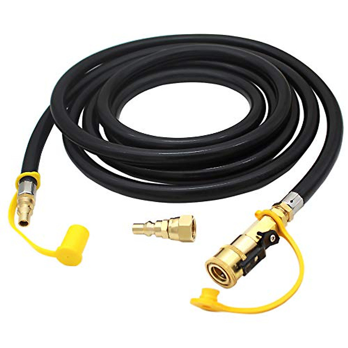 MENSI 12 Feet 3/8" Female Flare Adapter with 1/4" Quick Disconnect Fitting Propane Extension Hose Connect Outdoor RV Trailer for Outland Firebowl, Grill