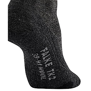 FALKE Men's TK2 Explore Wool Hiking Socks, Mid Calf, Medium Padding, Athletic Sock, Breathable Quick Dry, Merino Wool, Grey (Smog 3150), 6.5-8.5, 1 Pair
