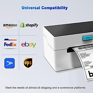 TEROW Thermal Shipping 4x6 Label Printer: Desktop Label Printers with 160mm/s High-Speed Printing and Auto Label Detection Compatible for Small Business, Warehouse and More (with a Label Holder)