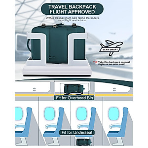 wepadre Women's Laptop Backpack, A-peacock Blue, 15.6in