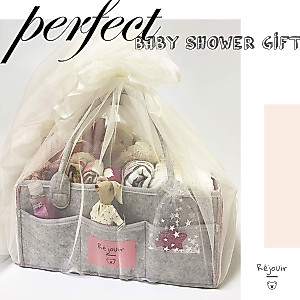 Baby Diaper Caddy Organizer: Large Organizer Tote Bag for Girl - Portable Car Travel Organizer, Nursery Essentials Storage Bins for Changing Table (Mustard Yellow)