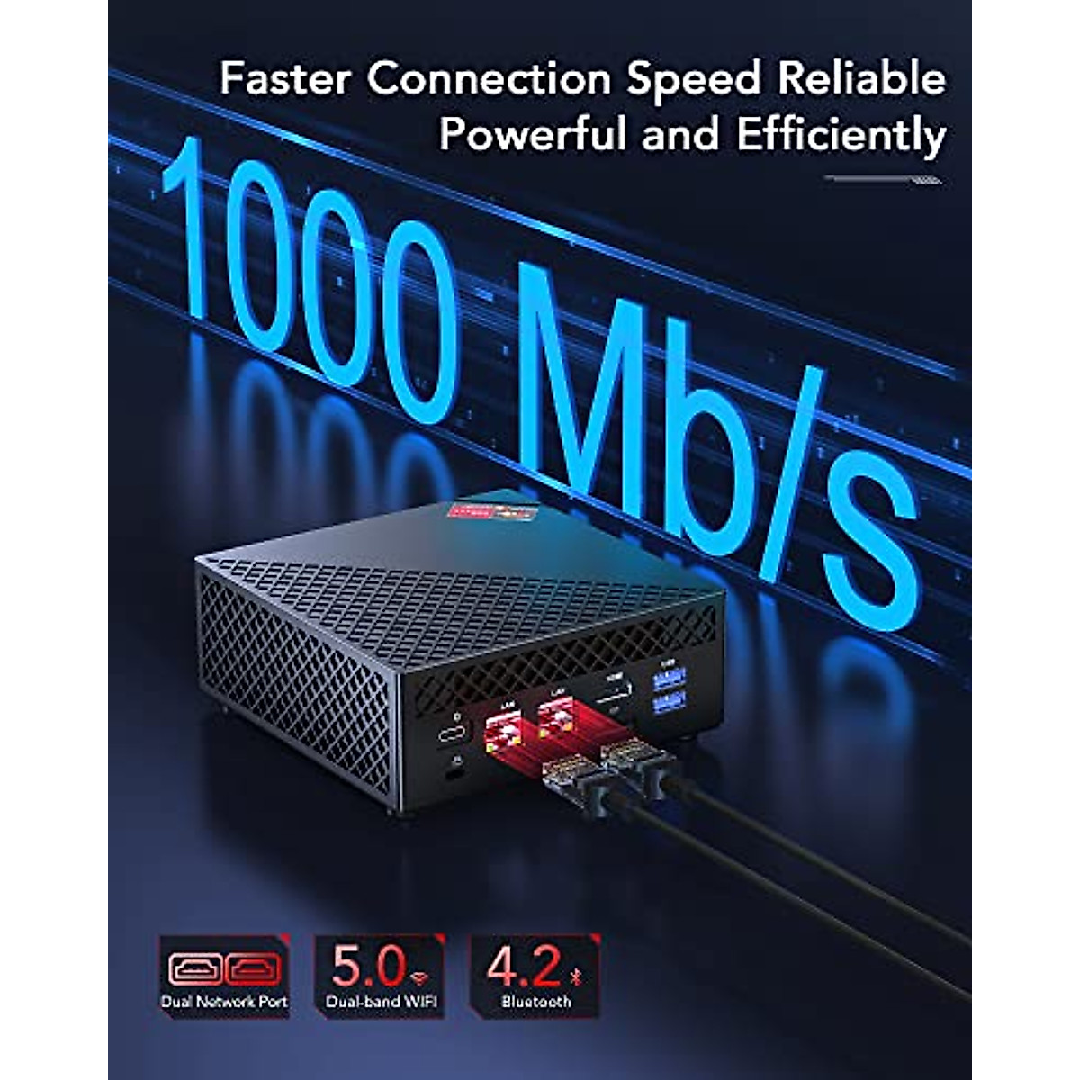 KAMRUI Mini PC AM06PRO, AMD Ryzen 5 5500U(6C/12T, up to 4.0 GHz), Mini Tower PC 16GB DDR4 512GB M.2 2280 NVME SSD Mini Desktop Computer, Support 2.5 Inch HDD Dual Ethernet HDMI/Type-C/Wifi5
