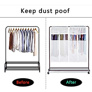 Zilink Hanging Clothes Bag Organizer 43 inch-2 Pack Large Garment Bags Suit Bag for Storage Hanging Clothes Cover for Suit Coats Dress Closet Storage