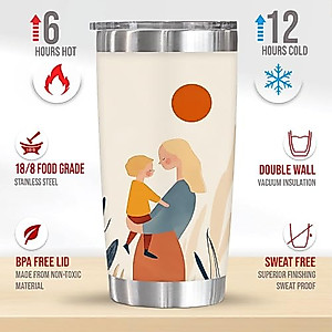 FOCIUZTA 20oz Whimsical Illustration Design Tumbler with lid, Travel Coffee Cup, Ideal for Easter, Mother Day, and birthday gifts