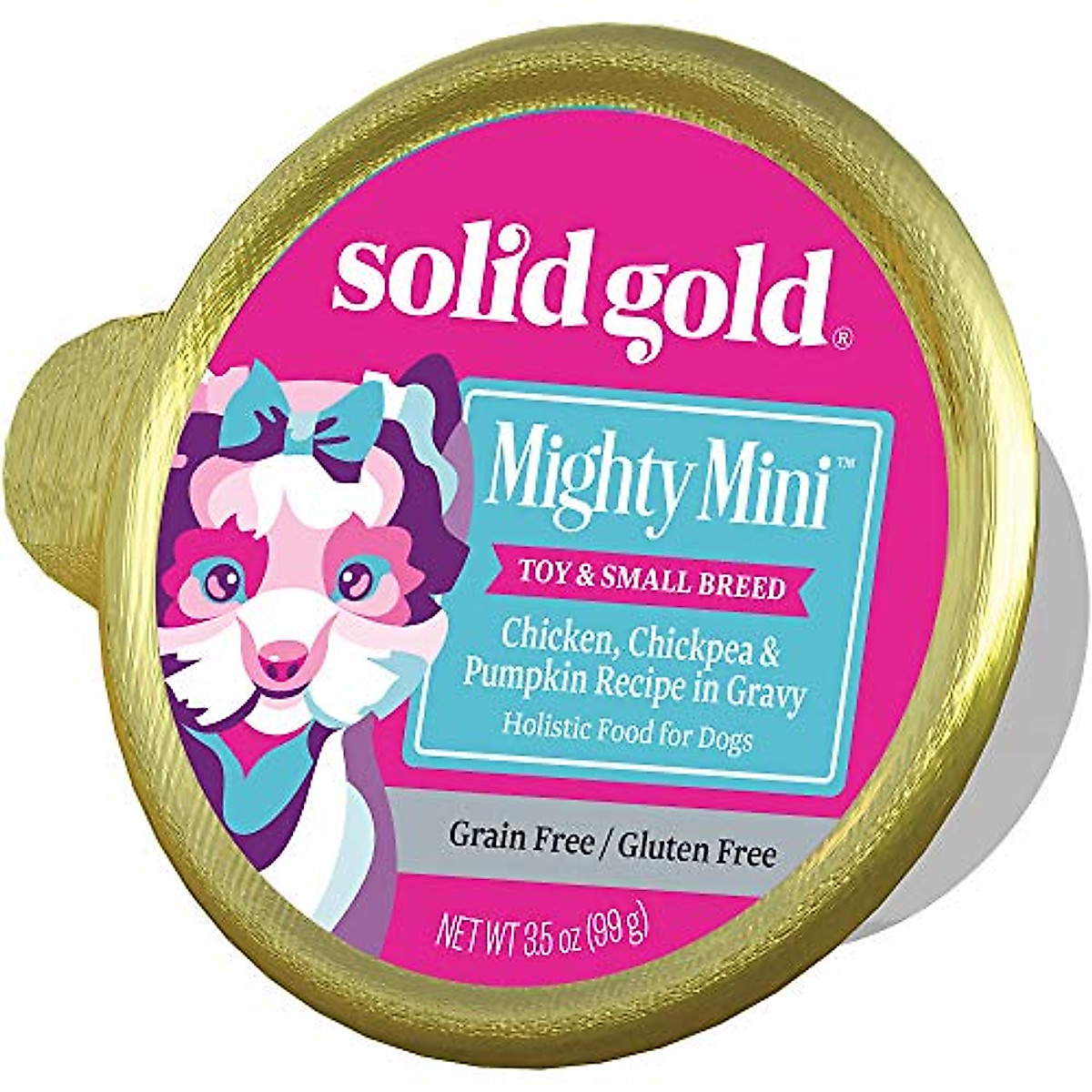 Solid Gold Wet Dog Food for Small Dogs - Mighty Mini Grain Free Wet Dog Food Made with Real Chicken, Chickpeas and Pumpkin - for Puppies, Adult & Senior Small Breeds with Sensitive Stomachs