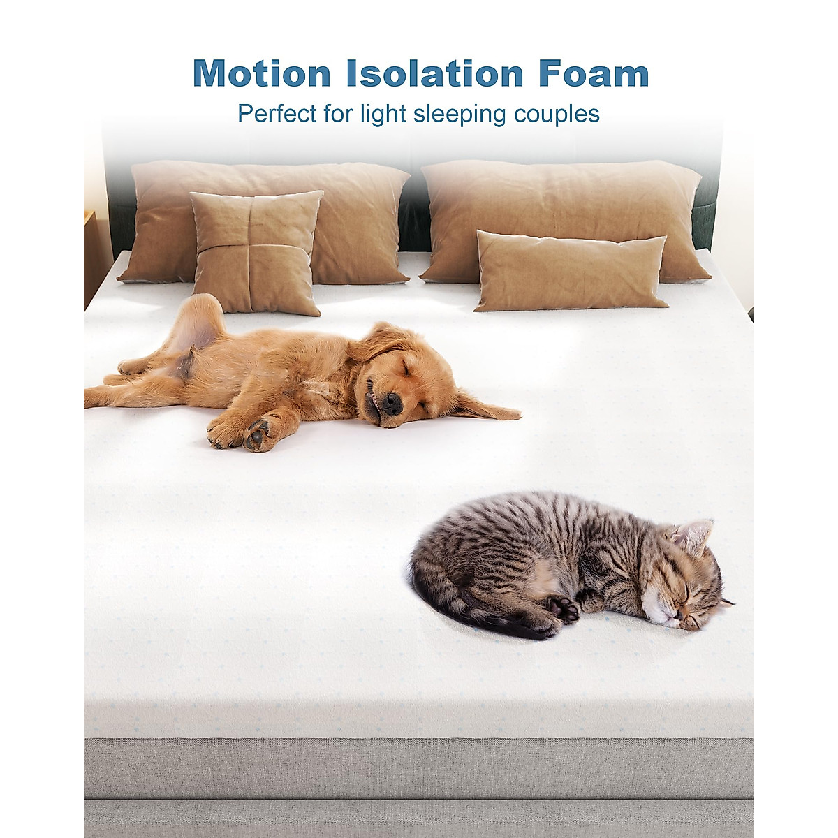 Ferlizer 3" [Full XL] Mattress Topper, Memory Foam Mattress Topper Full Extra Long for College Dorm with Ultra Soft Cover & Corner Straps, CertiPUR-US Certified