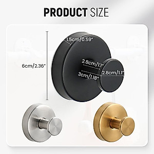FANSUIT Luxe Hold No-Drill Hooks, Stainless Steel Vacuum Suction Cup Bathroom, 2024 New Stainless Steel Waterproof Suction Cup Hooks, Mounting on Glass Shower Doors, Mirrors (Black*4pcs)