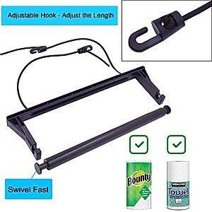 YYST Hanging Paper Towel Holder Portable Paper Towel Holder for RV, Camping,Tent, Grill, Garage, Car Backseat, Fence, Patio Umbrella, Beach Umbrella, etc with 2 Hooks (1)