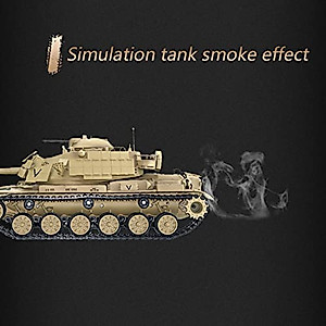VINIX 1/16 RC Tanks That Shoot BB, 2.4G US M60A1 Main Battle Tank Model with Smoke & Sound 360-Degree Rotating Turret, Remote Control Military Vehicles Model Toys