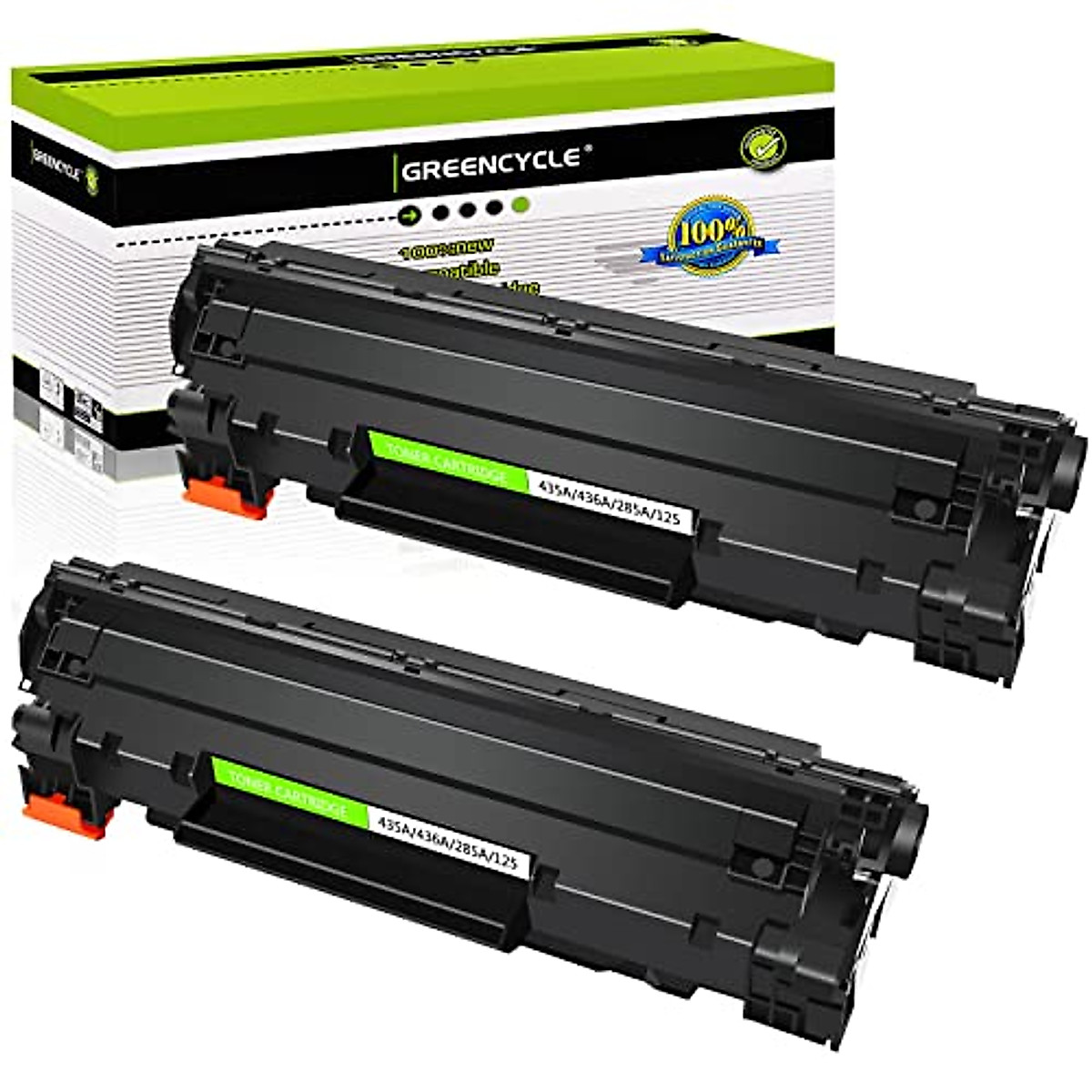 greencycle 2 PK Compatible CB435A 35A Black Laser Toner Cartridges Replacement for HP Laserjet P1005 P1006 P1009 Printer