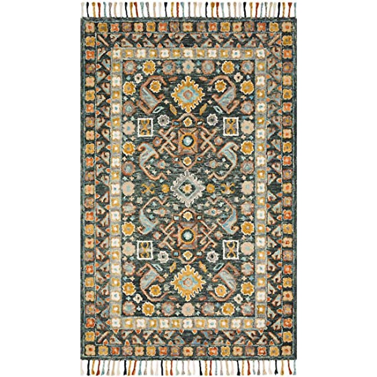 Loloi II Elka Collection ELK-03 Denim/Multi 5'-0" x 7'-6" Area Rug