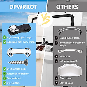 Cooler Tie Down Kit Compatible with RTIC YETI Coolers, Universal Cam Buckle Lashing Straps Prevent Sliding in Ship Deck Truck Chassis Trailers