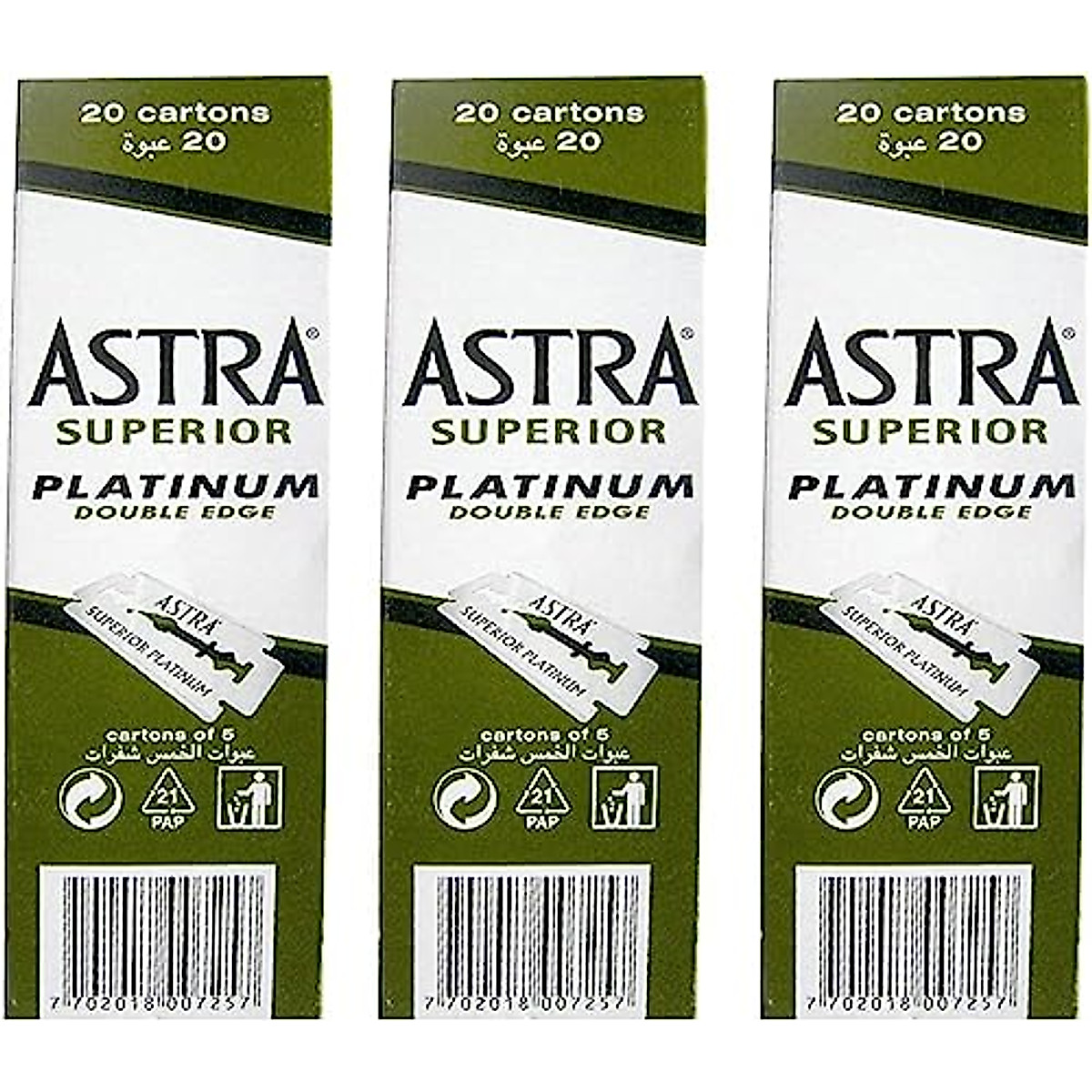 300 Astra Platinum Double Edge Safety Razor Blades (3 x 100)