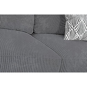 Legend Vansen 4PCS Corduroy Lounges Loveseat Couch Chaises Longues, Dark Grey