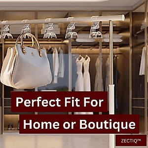 ZECTIQ 6 Pc Acrylic Organizer Set – Premium Clear Bag Organizer and Closet Hanger for Durable Storage – Clear Hanger and Organizer for Luxury Closets