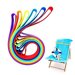 6 Pack Towel Clips for Chairs Cruise, Silicone Towel Bands for Cruise Chairs, Multi-Functional Beach Towel Bands Beach Towel Clips Beach Towel Clips for Pool Chairs