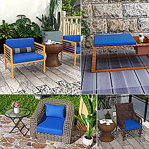 ROFIELTY Chair Cushions 24 inch for Indoor/Outdoor use, Patio Outdoor Seat Cushion, Comfortable Outdoor Furniture Patio Chair Cushion (Blue, 24x24x3)
