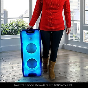 Gemini Sound GLS-880 Portable Party Speaker with 1000W Peak Power, Hi-Fi Class Bluetooth Streaming, Built-in LEDs, USB & FM Radio Playback, and Rechargeable 16 Hour Battery