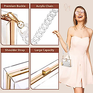 HULISEN Clear Clutch Purses for Women, Stadium Approved Acrylic Clear Bag Gold