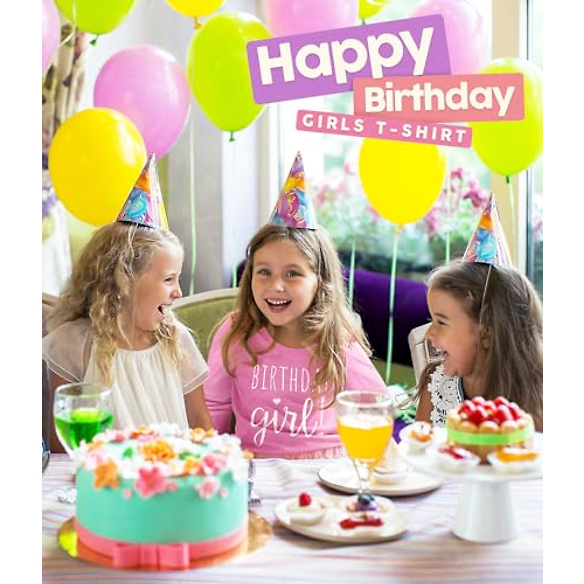 Happy Birthday T-Shirt (Girls 1 to 12) Sassy Kids Party Tee - Sweet Baby/Toddler Outfit 7 Pink Heather LS