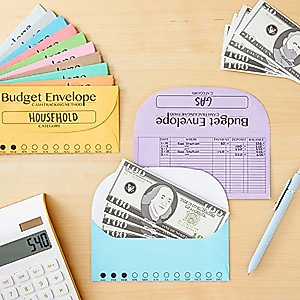 96 Pack Bulk Budget Envelopes for Cash System, Budgeting Tracker Binder, Money Saving Challenge, 12 Colors (6.5 x 3 In)