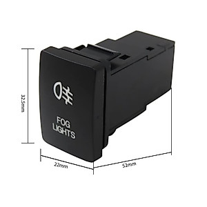 Blue Fog Light Push Button Switch LED Push Switch for 2020 Toyota Tacoma SR5 Extended Cab Pickup 4-Door