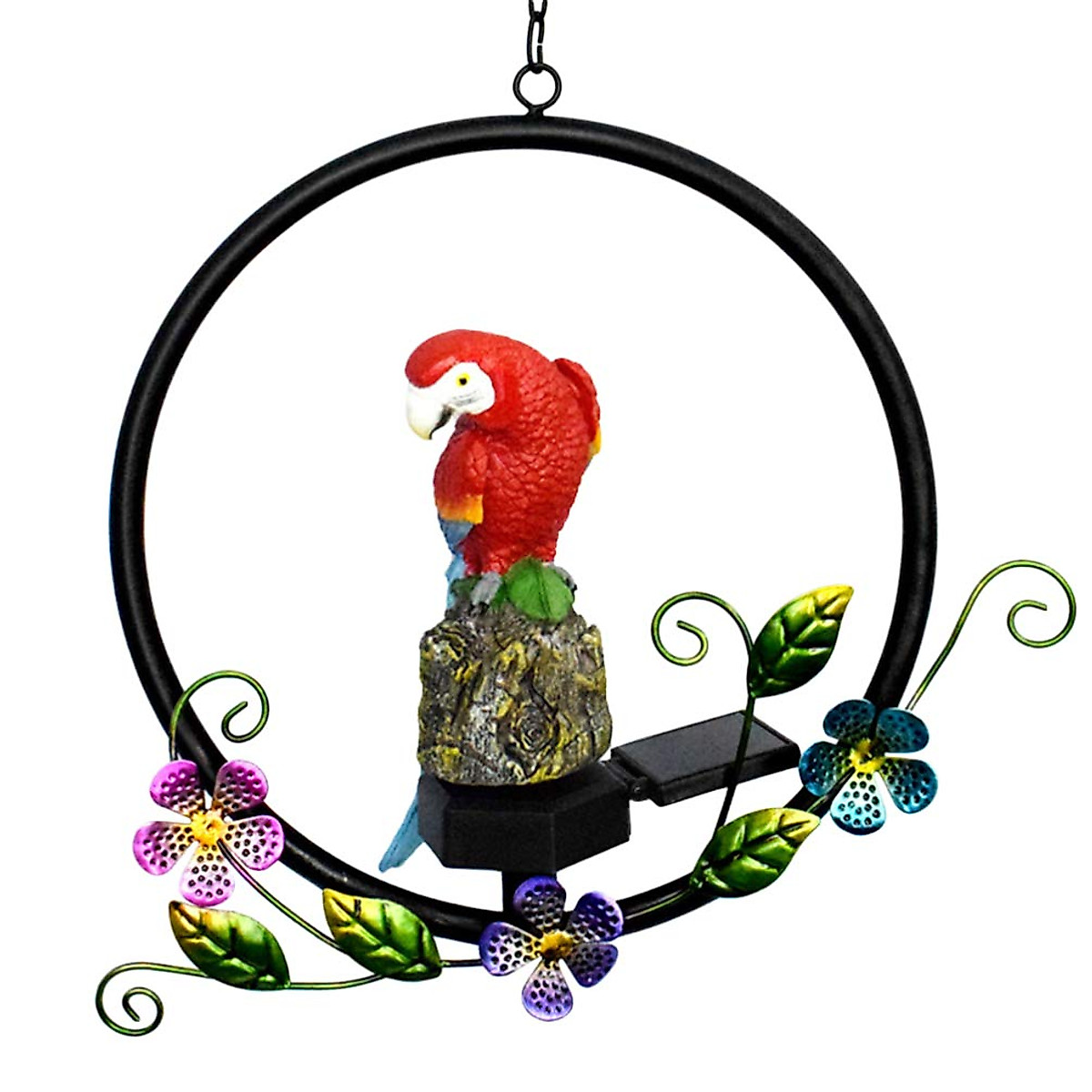 Uonlytech Parrot Light Red Parrot Pattern Solar Powered Lights Outdoor Lampara Solar para Exterior Courtyard Light Solar Garden Lights Solar Lamp Solar Light for Outside Portable Statue