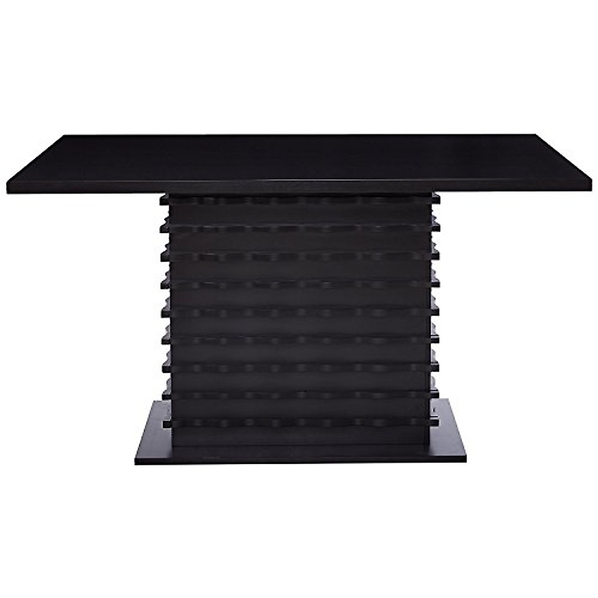 King's Brand Black Finish Wood Wave Design Dining Room Kitchen Table