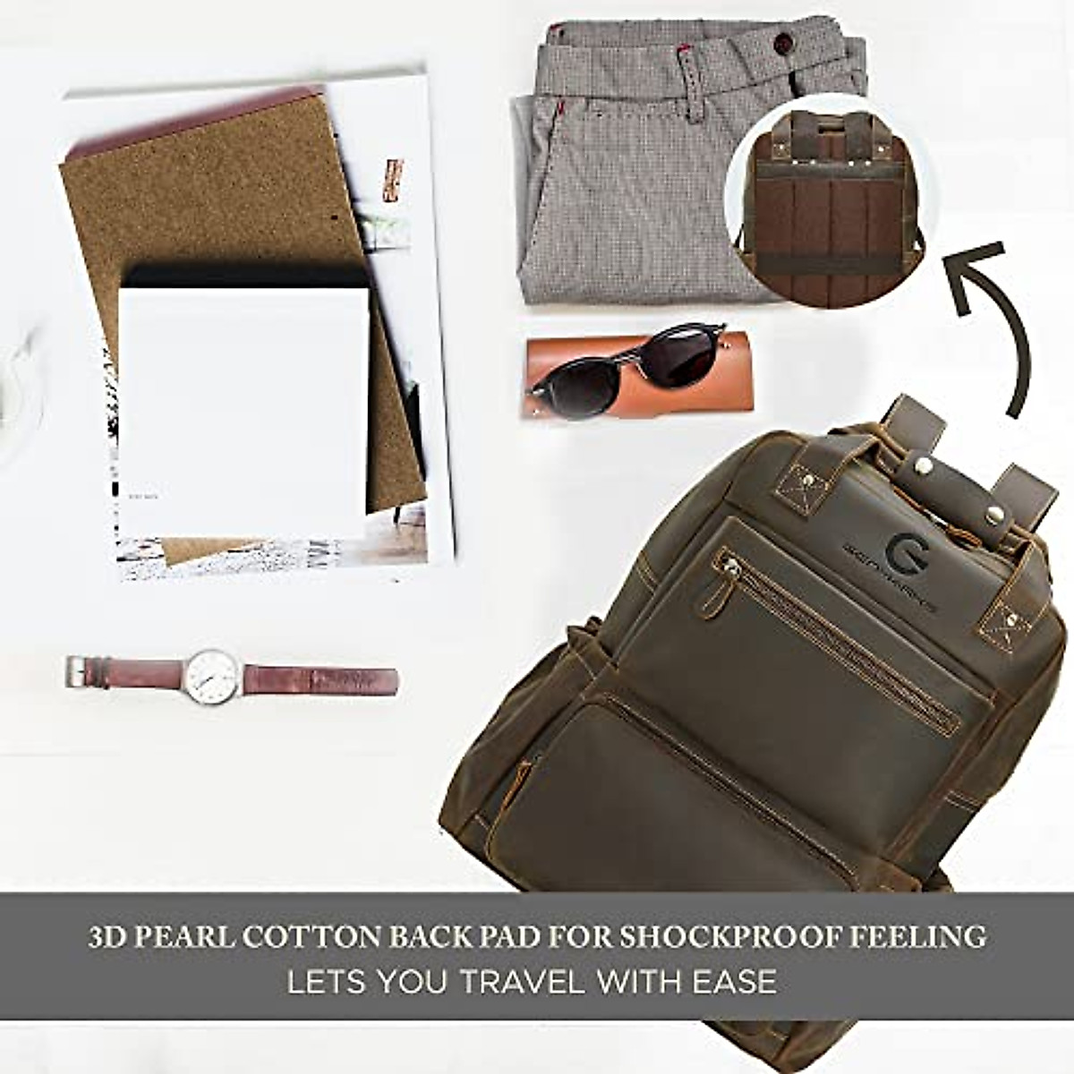 GENMARKS Sultana Backpack (Dark Brown) - Genuine Leather Bag with Multiple Pockets - Convertible Purse Bag for Travel, Work, College, Gym & Hiking - Stylish Luggage Backpack for Books & 15.6” Laptop