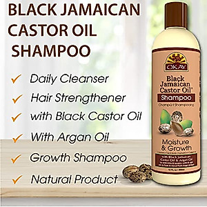 OKAY BLACK JAMAICAN CASTOR OIL MOISTURE GROWTH SHAMPOO 12oz / 355ml