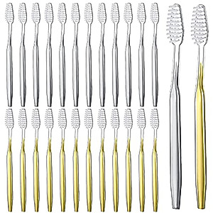 Remerry 100 Pack Individually Wrapped Disposable Toothbrushes Bulk Travel Toothbrushes Manual Disposable Tooth Brush Soft Bristle Tooth Brush for Adults Kids Hotel Guest Camping Travel, 2 Colors
