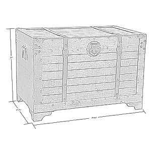 Vintiquewise Old Fashioned Large Natural Wood Storage Trunk and Coffee Table