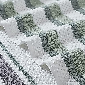 Modern Threads Pax 6-Piece Reversible Yarn Dyed Jacquard Towel Set - Bath Towels, Hand Towels, & Washcloths - Super Absorbent & Quick Dry - 100% Combed Cotton, Ivy