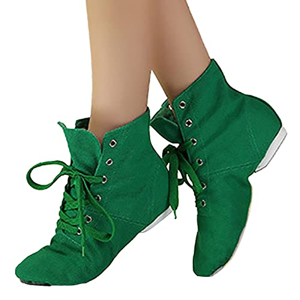 Mercatoo Children Canvas Dance Shoes Soft Soled Training Shoes Ballet Shoes Casual Sandals Dance Shoes Toddler Girl Tall Boots (Green, 4-4.5 Years)