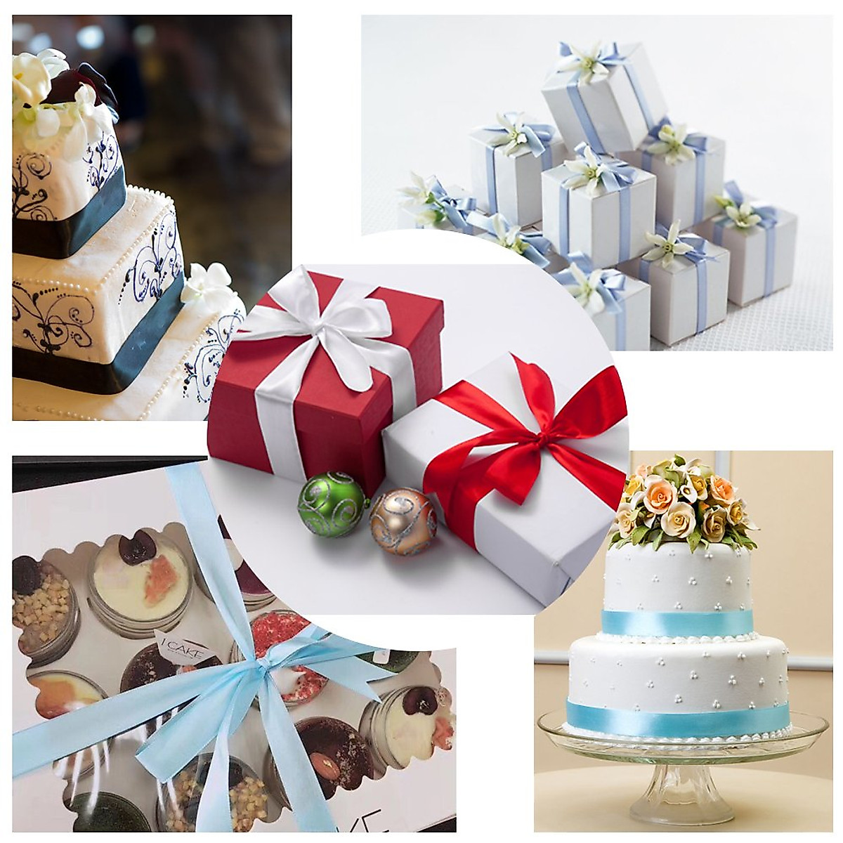 Double Face Satin Ribbon 1" Wide x 20 Yards for Party Wedding Home Decoration Handmade Craft (810 Ivory)