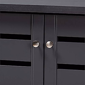 BOWERY HILL 2-Door Wood Entryway Shoe Cabinet in Dark Gray