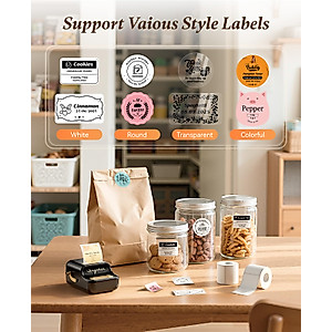 NIIMBOT B21 Inkless Label Maker, Portable Thermal Label Printer for Clothing, Address, Business, Compatible with iOS & Android, with 1 Pack 1.96x1.18 inch White Label, Black